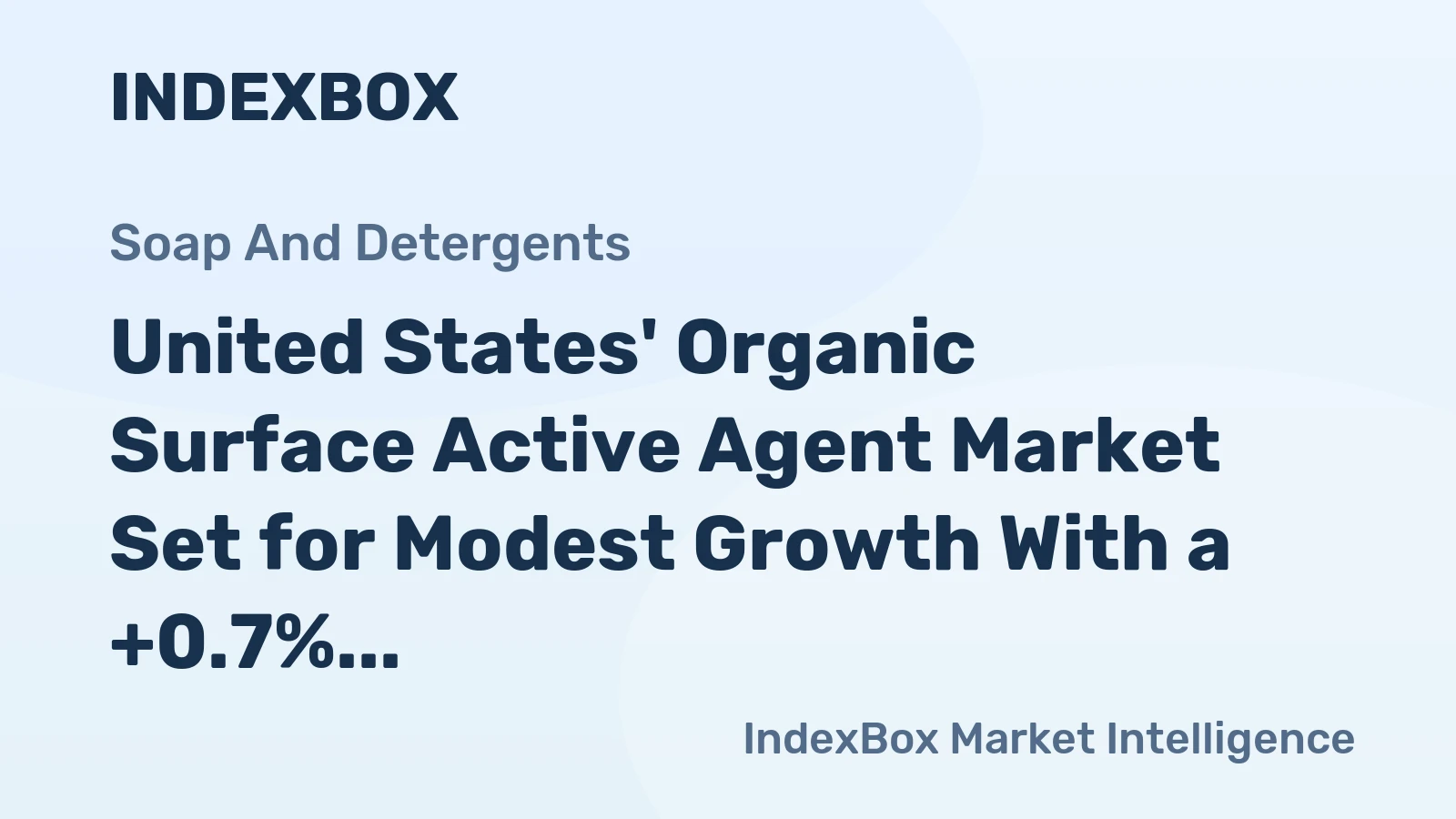United States' Organic Surface Active Agent Market Set for Modest Growth With a +0.7% CAGR in Value Through 2035