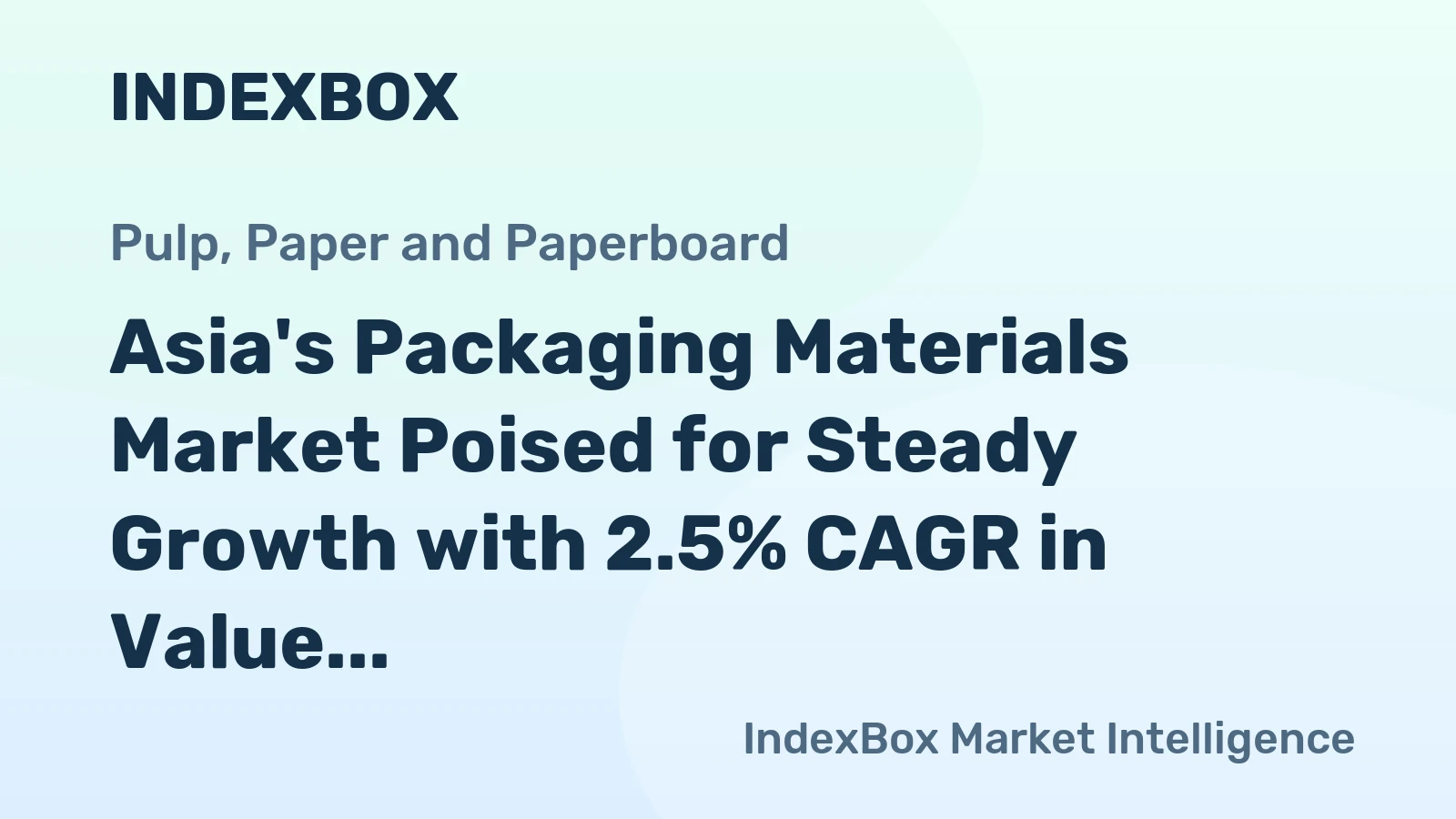 Asia's Packaging Materials Market Poised for Steady Growth with 2.5% CAGR in Value Through 2035