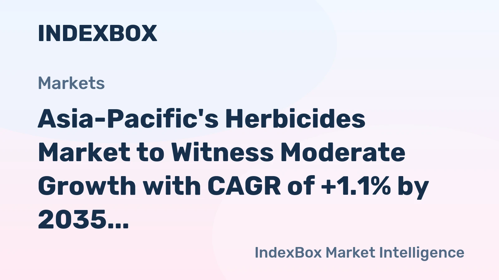 Asia-Pacific's Herbicides Market to Witness Moderate Growth with CAGR of +1.1% by 2035