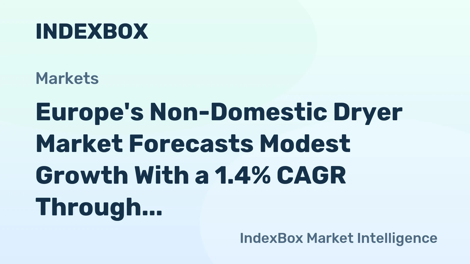 Europe's Non-Domestic Dryer Market Forecasts Modest Growth With a 1.4% CAGR Through 2035