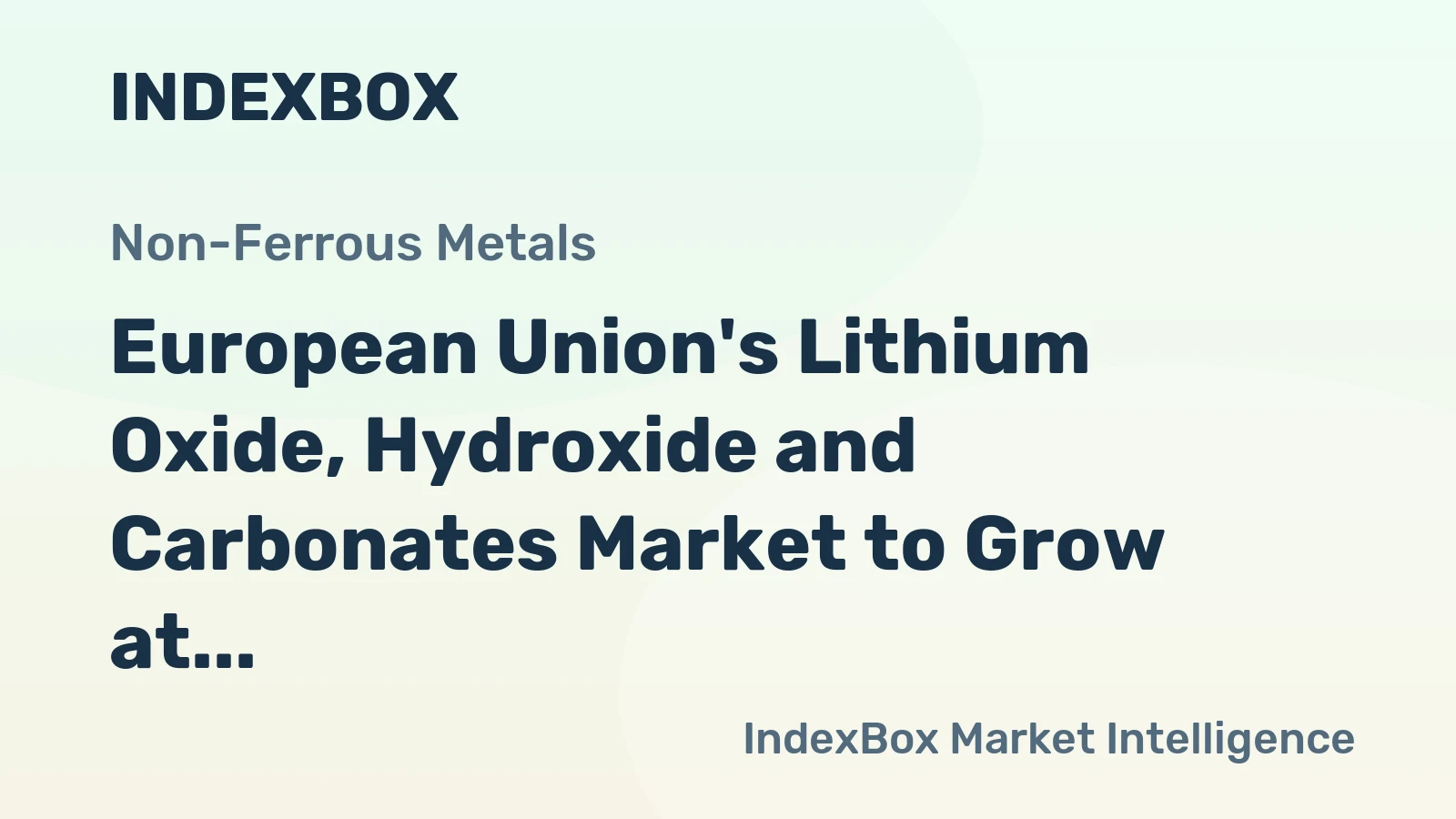European Union's Lithium Oxide, Hydroxide and Carbonates Market to Grow at +2.4% CAGR, Reaching 44K Tons by 2035