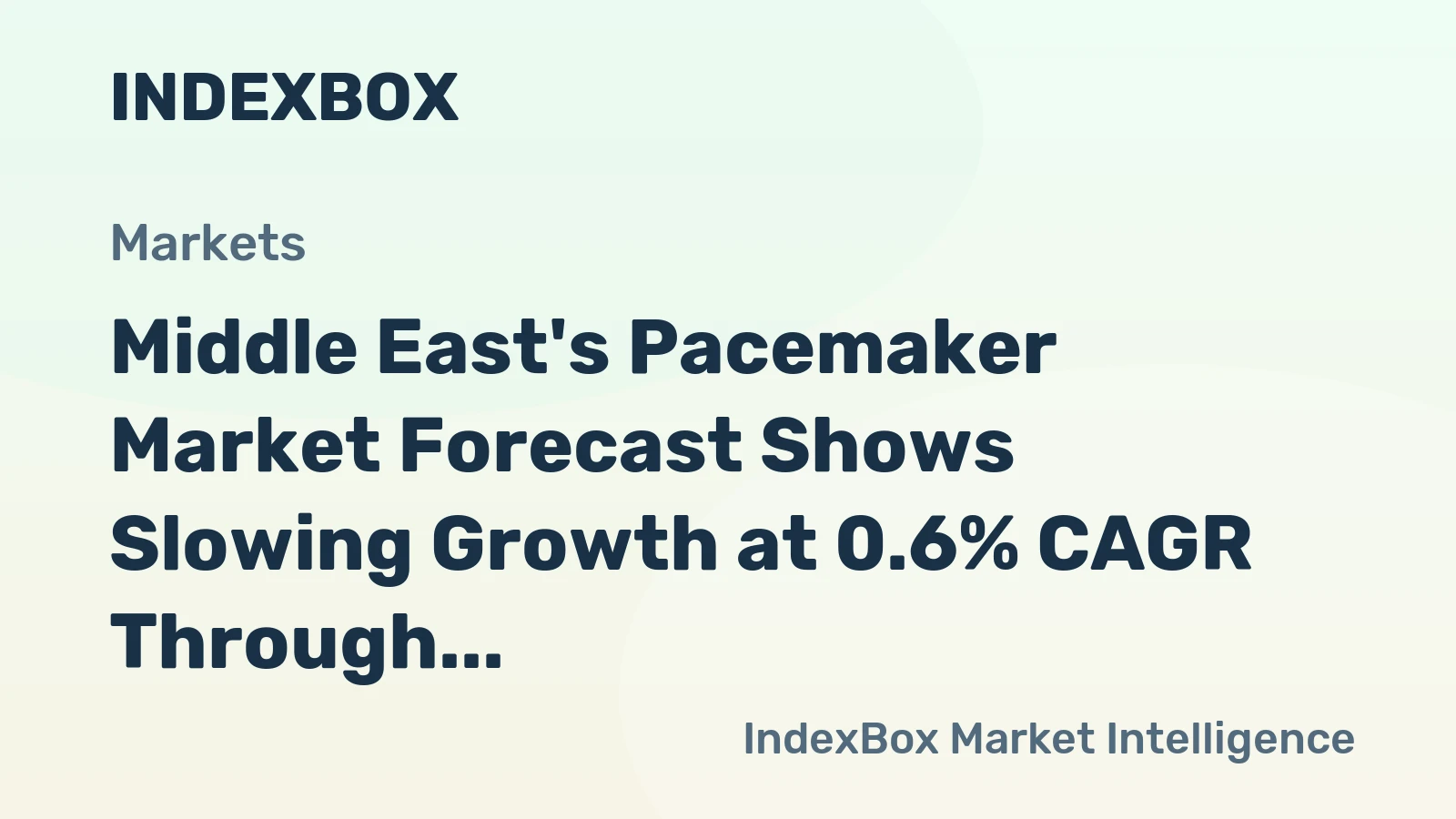 Middle East's Pacemaker Market Forecast Shows Slowing Growth at 0.6% CAGR Through 2035