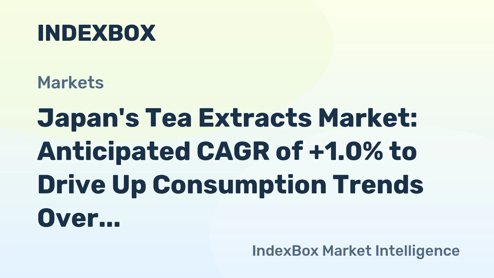 Japan's Tea Extracts Market: Anticipated CAGR of +1.0% to Drive Up Consumption Trends Over the Next Decade