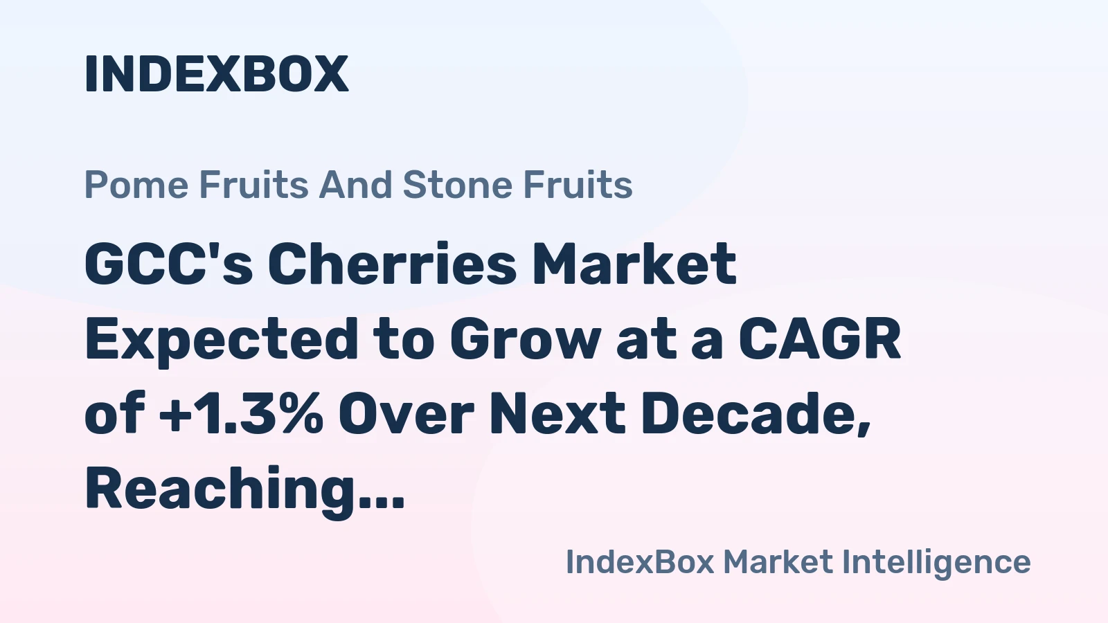 GCC's Cherries Market Expected to Grow at a CAGR of +1.3% Over Next Decade, Reaching 9K Tons by 2035