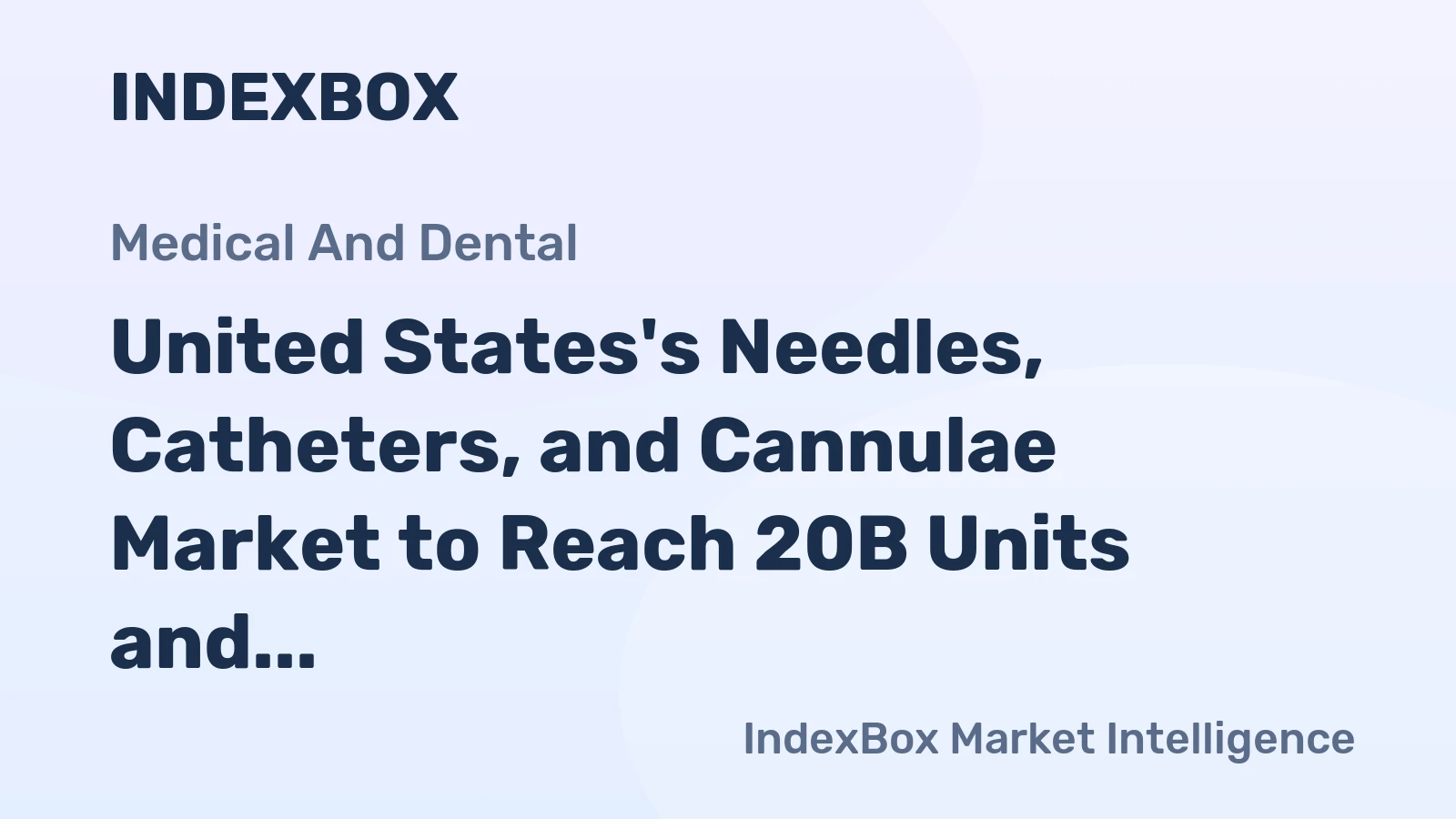 United States's Needles, Catheters, and Cannulae Market to Reach 20B Units and $8.5B by 2035