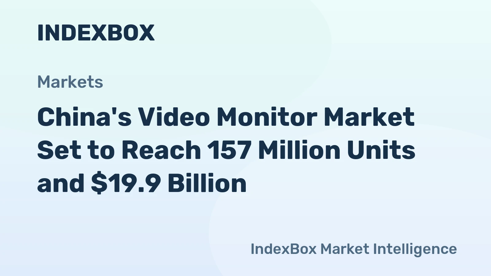 China's Video Monitor Market Set to Reach 157 Million Units and $19.9 Billion