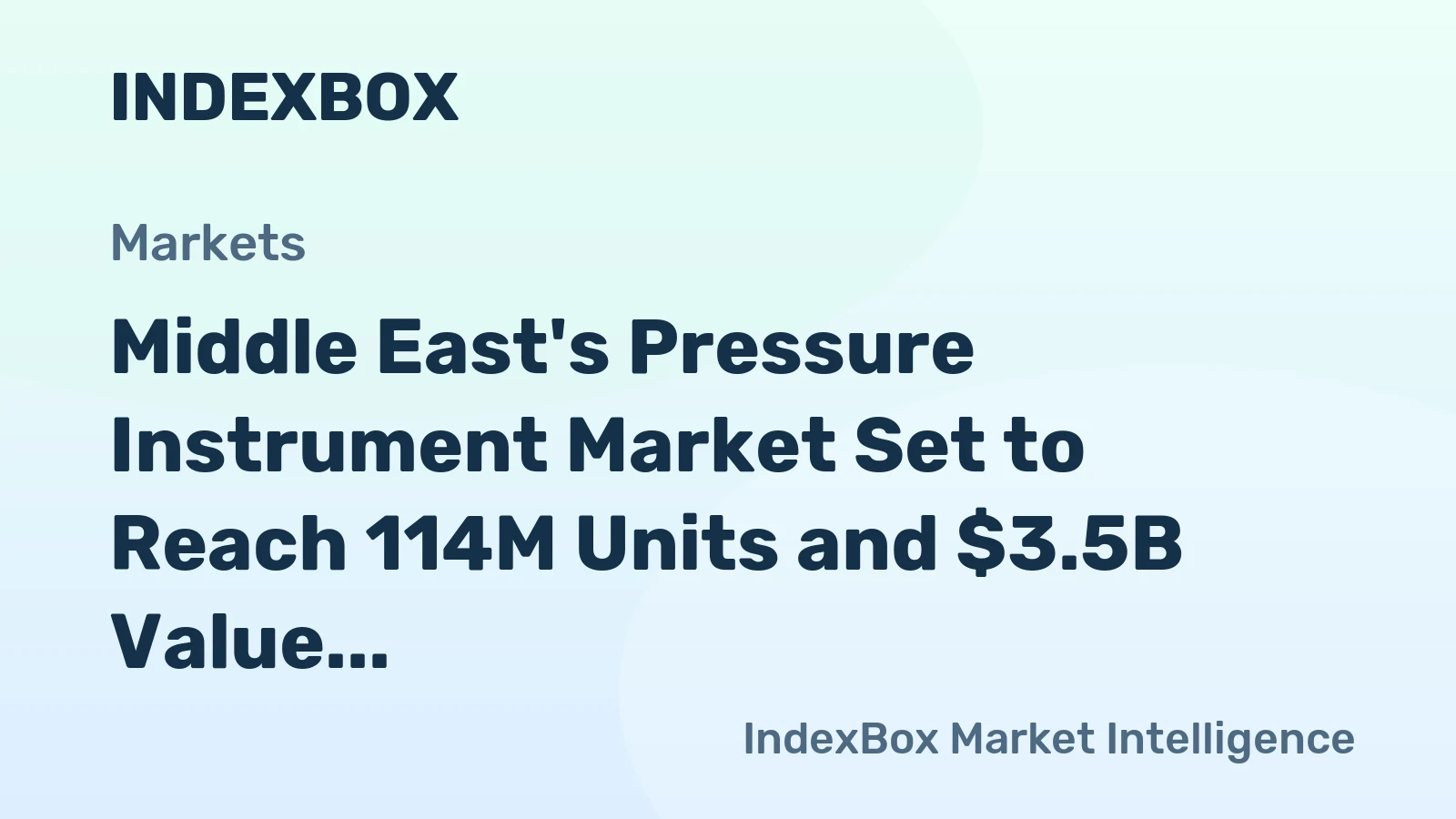 Middle East's Pressure Instrument Market Set to Reach 114M Units and $3.5B Value