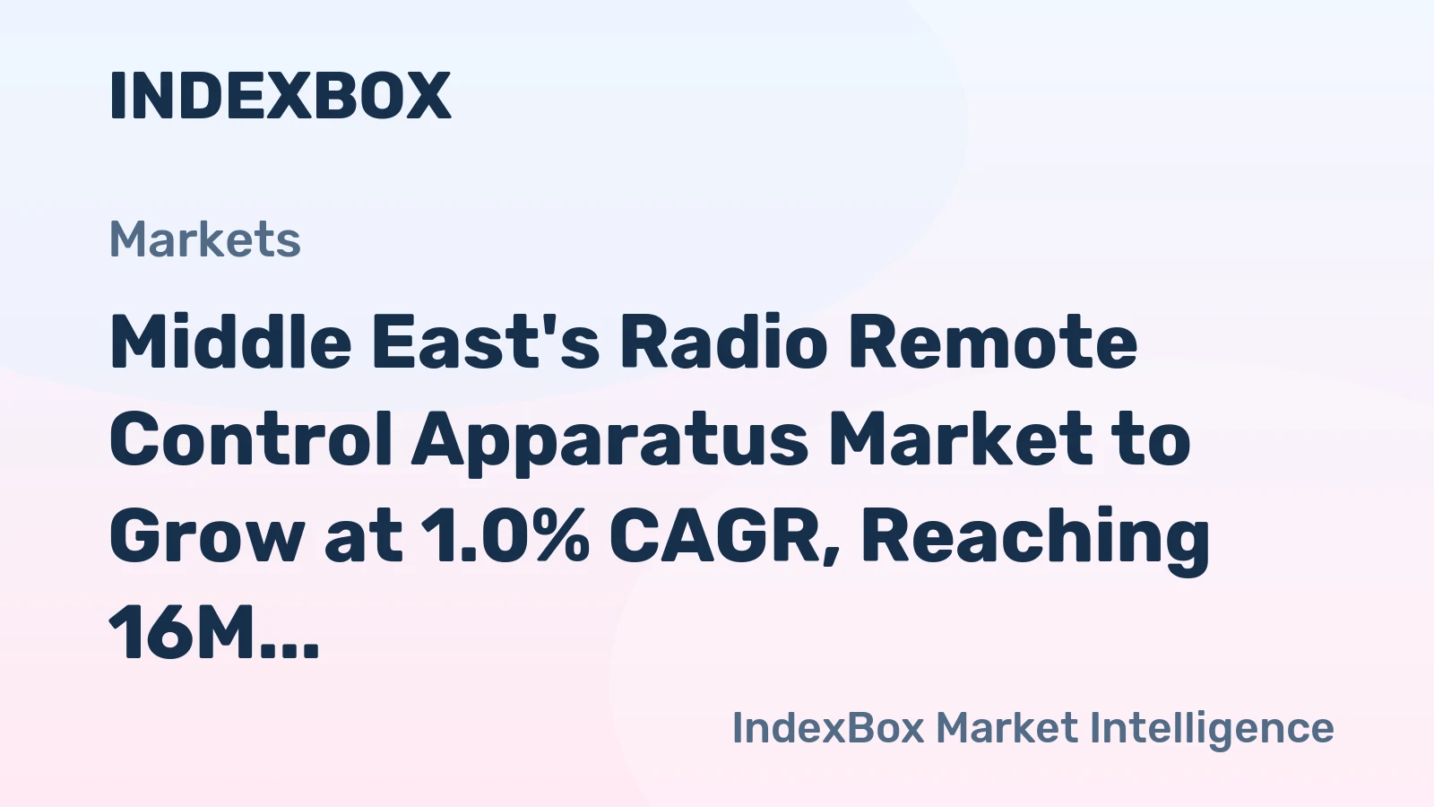 Middle East's Radio Remote Control Apparatus Market to Grow at 1.0% CAGR, Reaching 16M Units by 2035