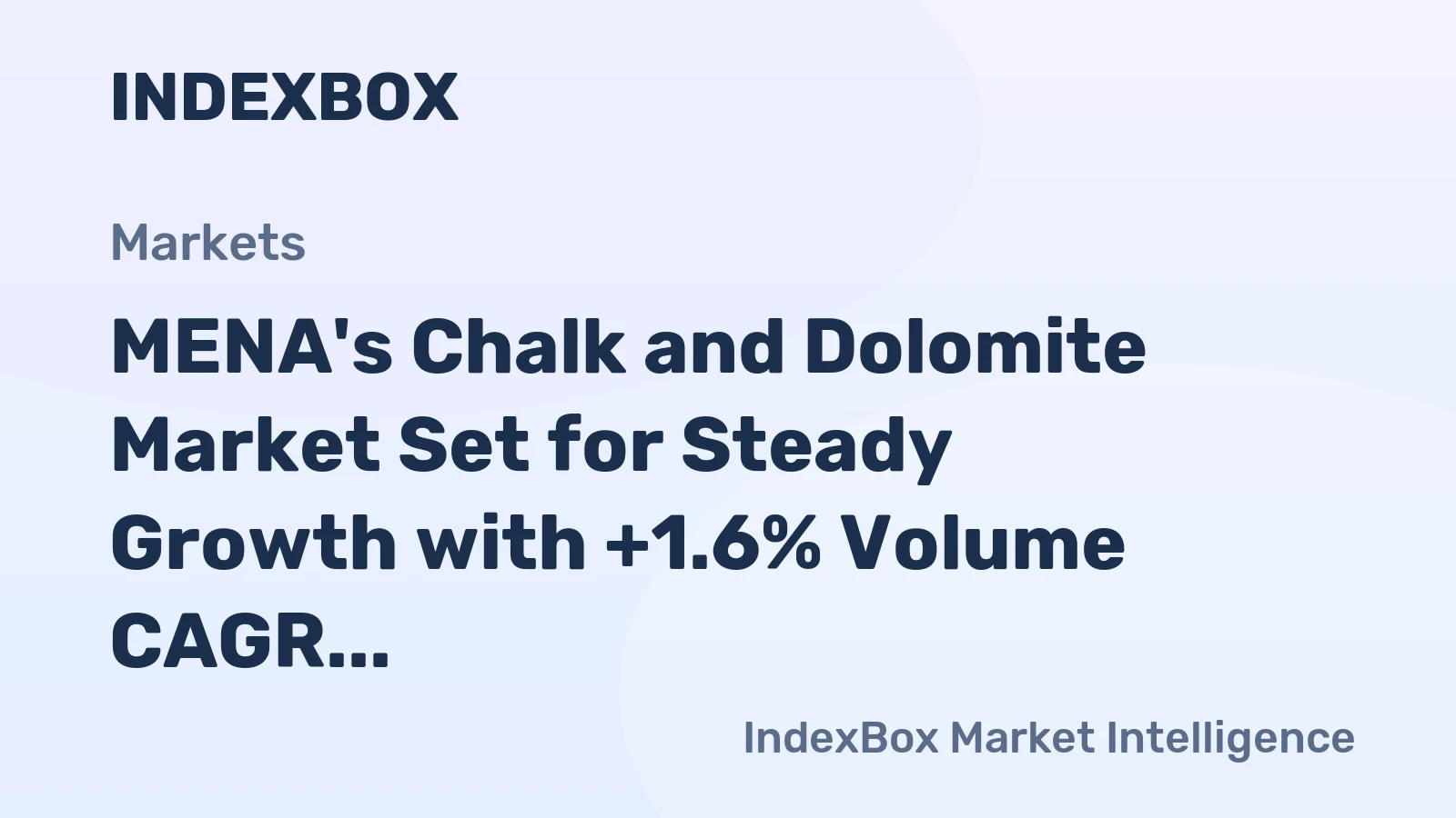 MENA's Chalk and Dolomite Market Set for Steady Growth with +1.6% Volume CAGR Through 2035
