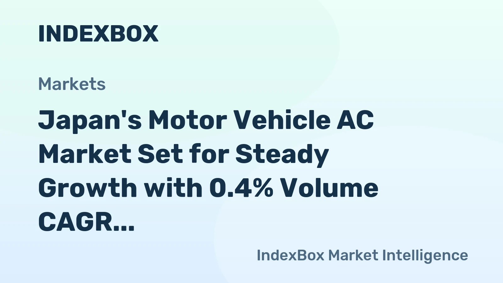 Japan's Motor Vehicle AC Market Set for Steady Growth with 0.4% Volume CAGR Through 2035