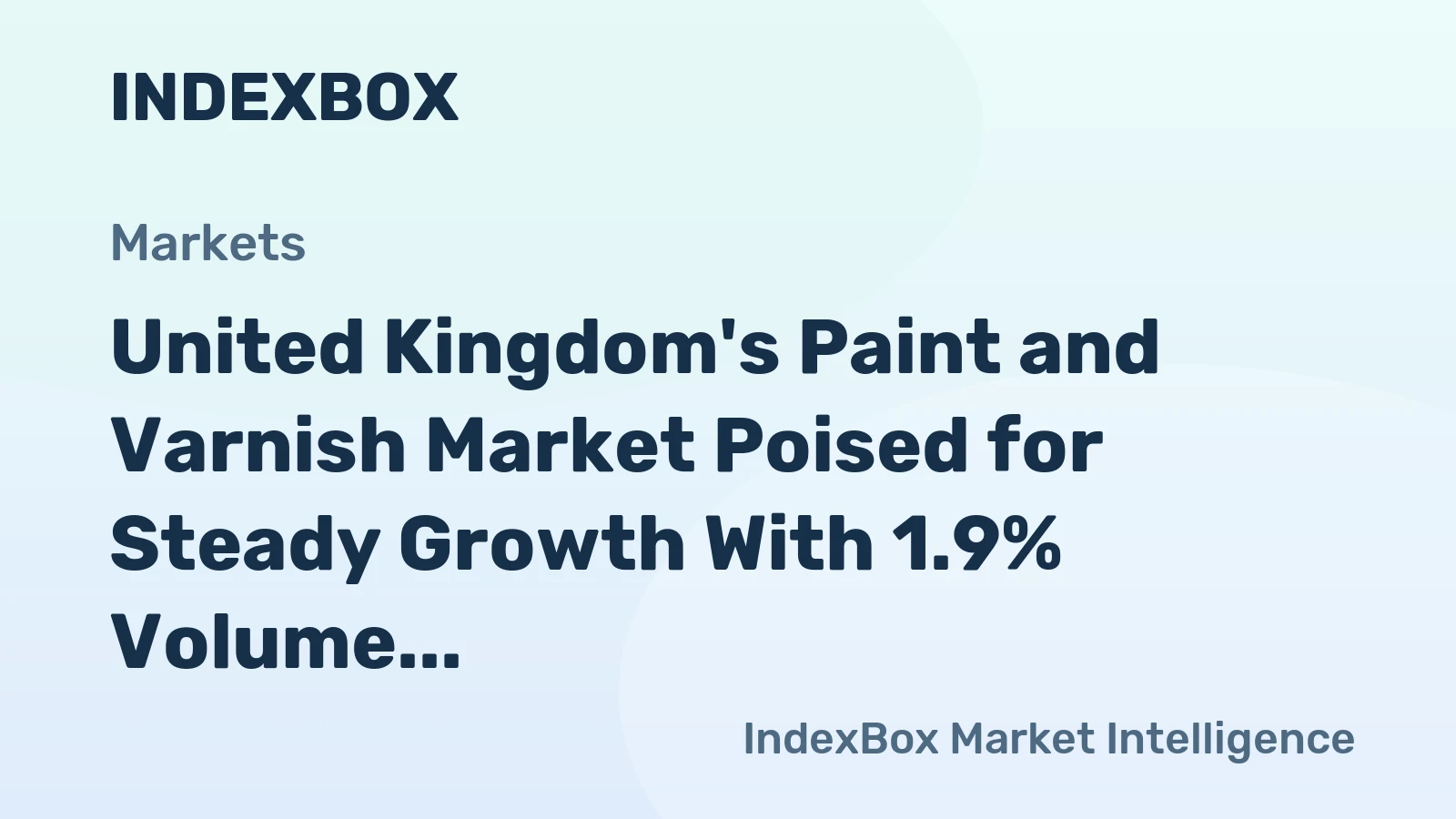 United Kingdom's Paint and Varnish Market Poised for Steady Growth With 1.9% Volume CAGR Through 2035
