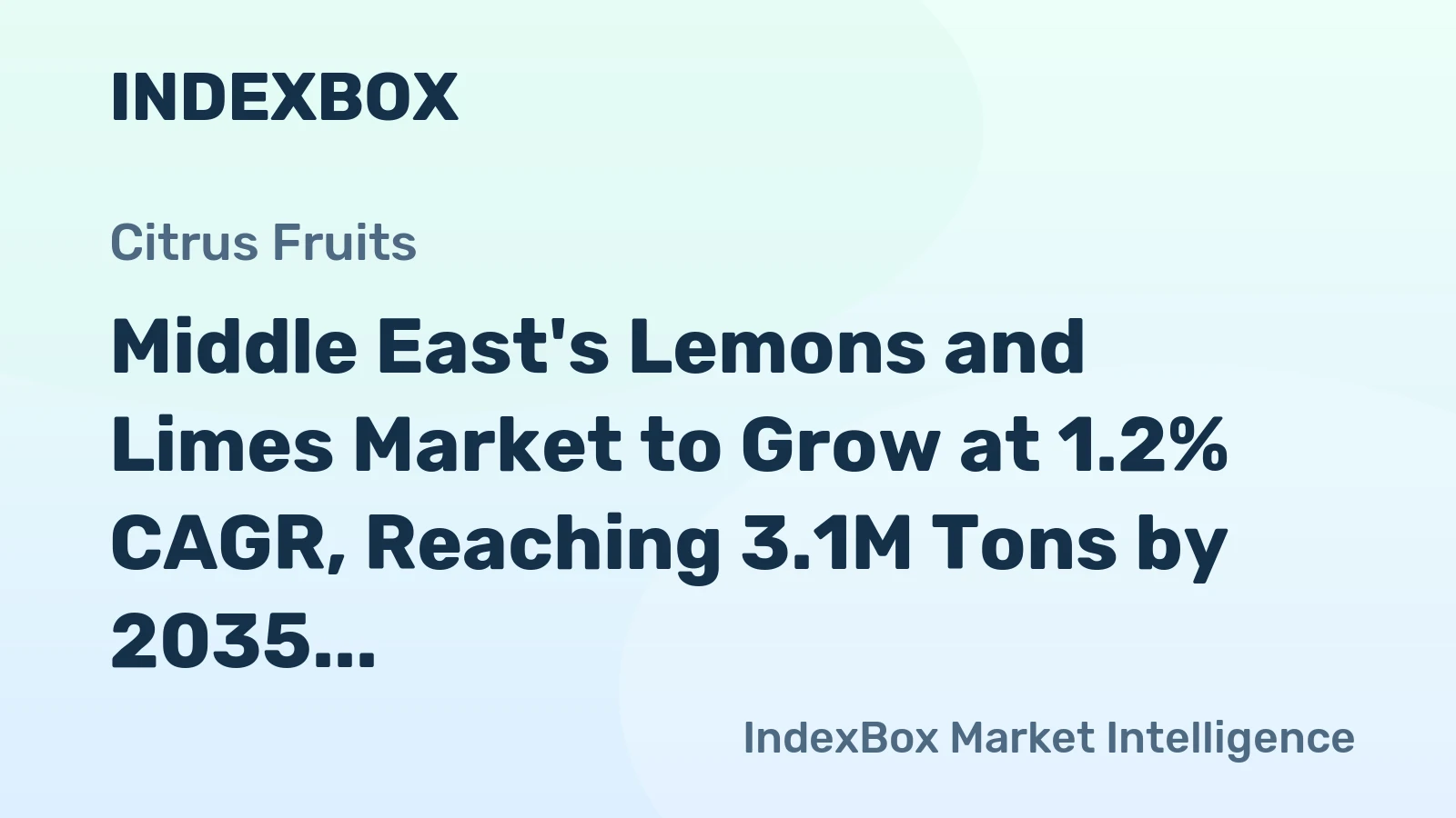 Middle East's Lemons and Limes Market to Grow at 1.2% CAGR, Reaching 3.1M Tons by 2035