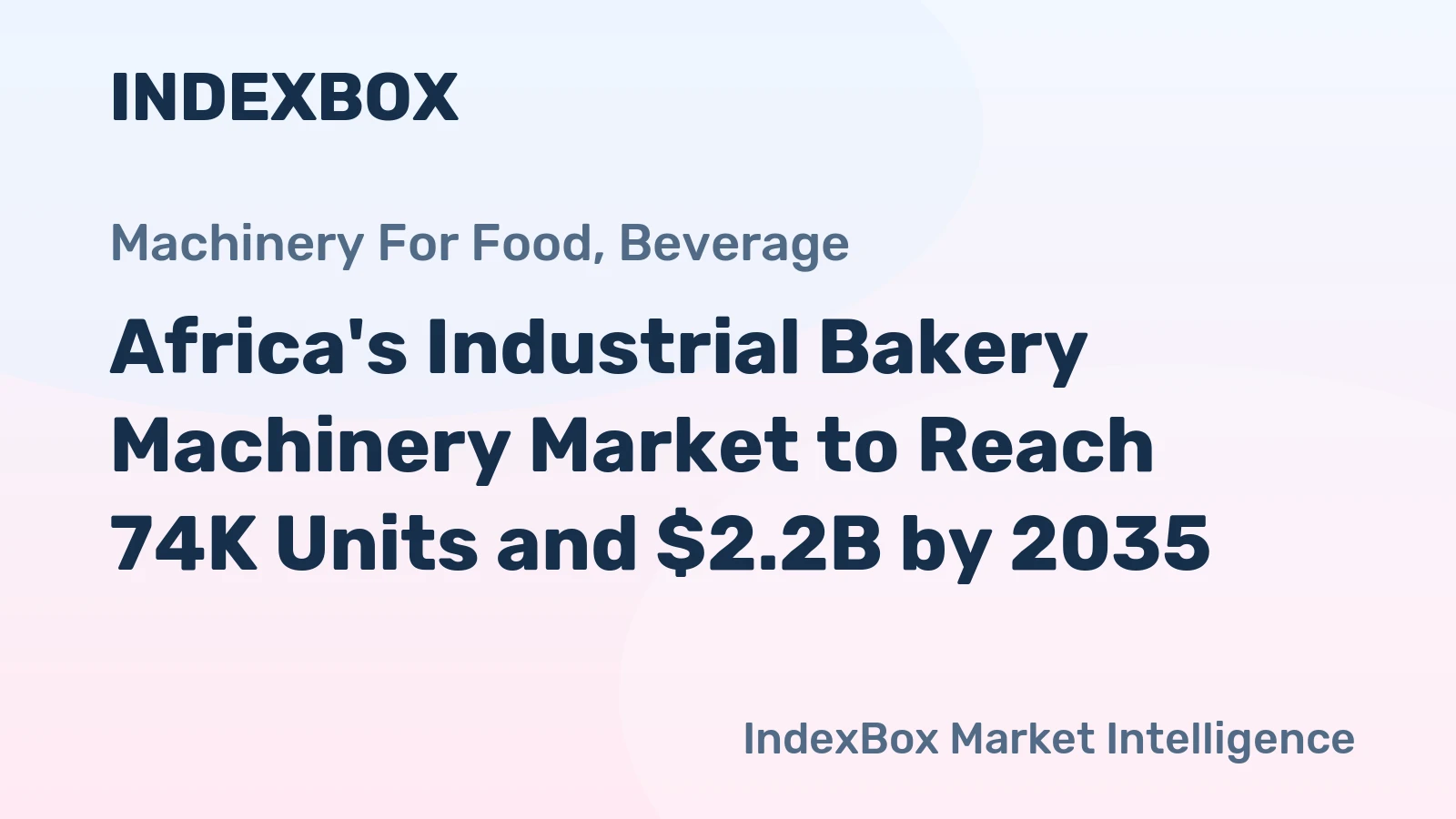 Africa's Industrial Bakery Machinery Market to Reach 74K Units and $2.2B by 2035