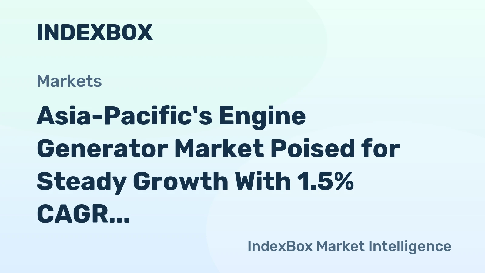 Asia-Pacific's Engine Generator Market Poised for Steady Growth With 1.5% CAGR in Value Through 2035