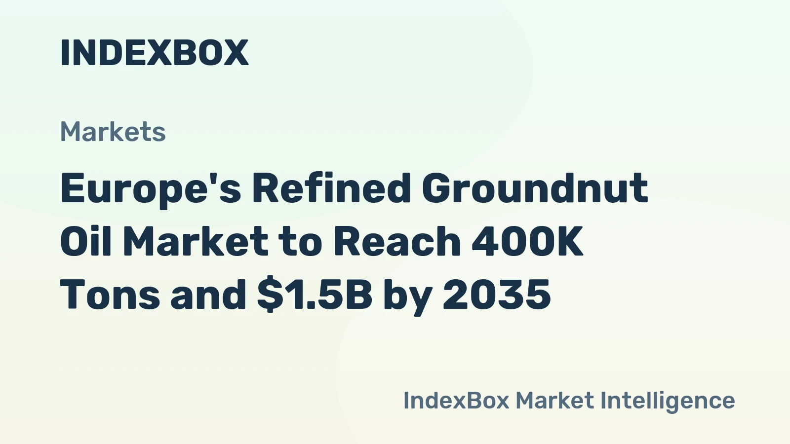 Europe's Refined Groundnut Oil Market to Reach 400K Tons and $1.5B by 2035