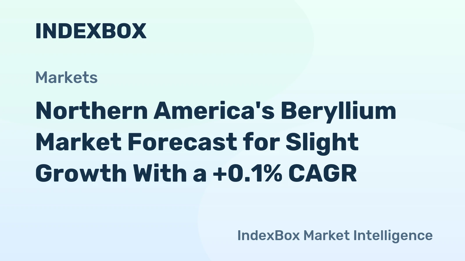 Northern America's Beryllium Market Forecast for Slight Growth With a +0.1% CAGR