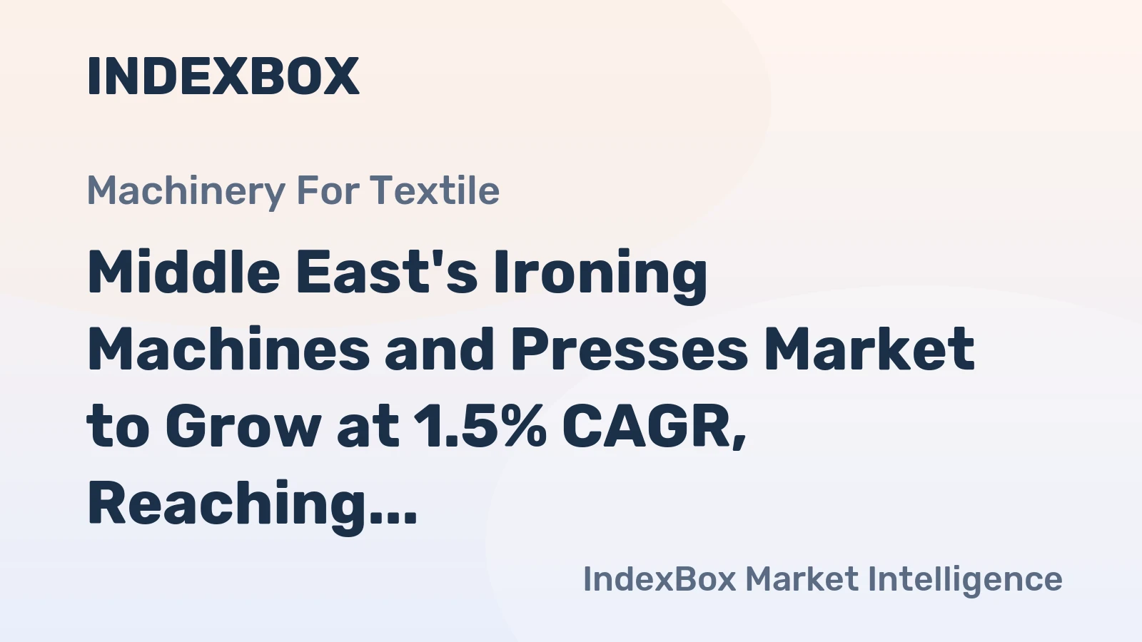 Middle East's Ironing Machines and Presses Market to Grow at 1.5% CAGR, Reaching 516K Units by 2035