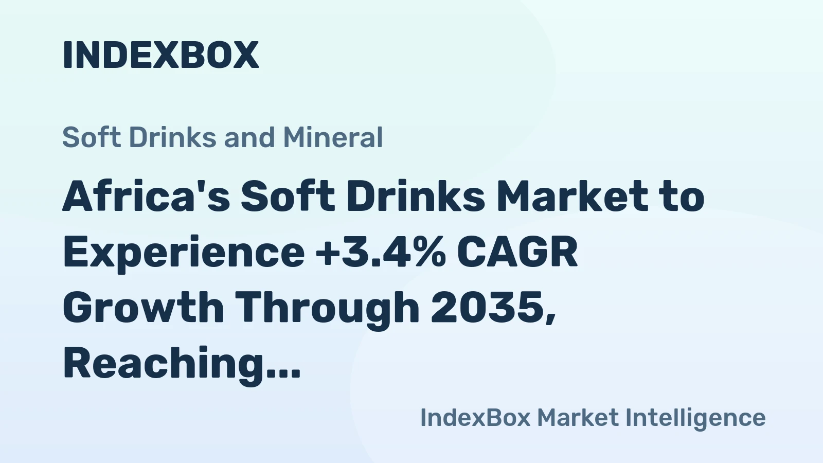 Africa's Soft Drinks Market to Experience +3.4% CAGR Growth Through 2035, Reaching 156B Litres