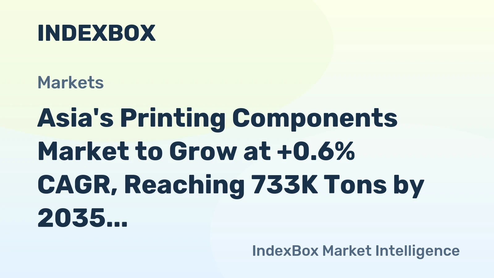 Asia's Printing Components Market to Grow at +0.6% CAGR, Reaching 733K Tons by 2035