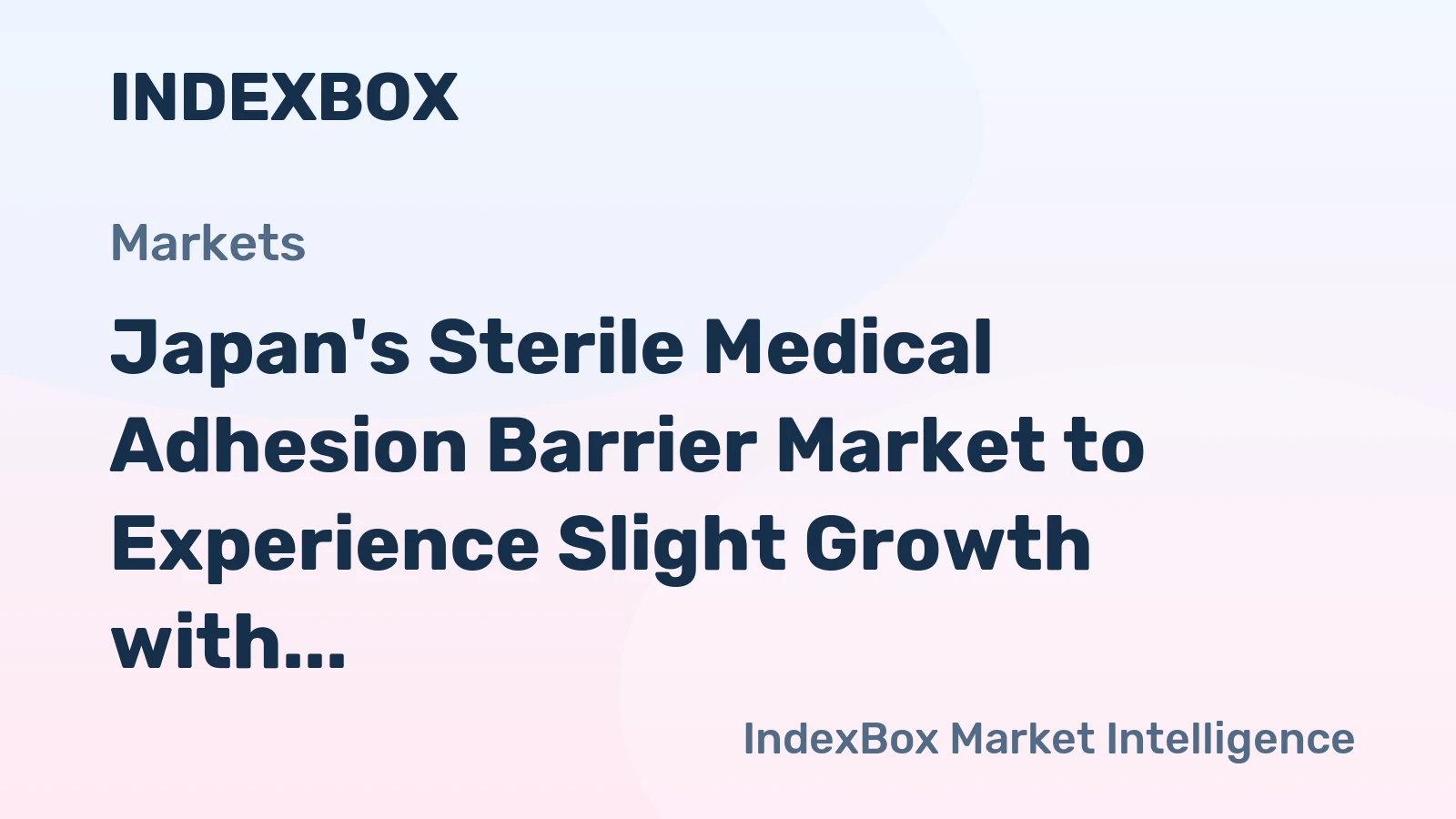 Japan's Sterile Medical Adhesion Barrier Market to Experience Slight Growth with +0.9% CAGR from 2024 to 2035