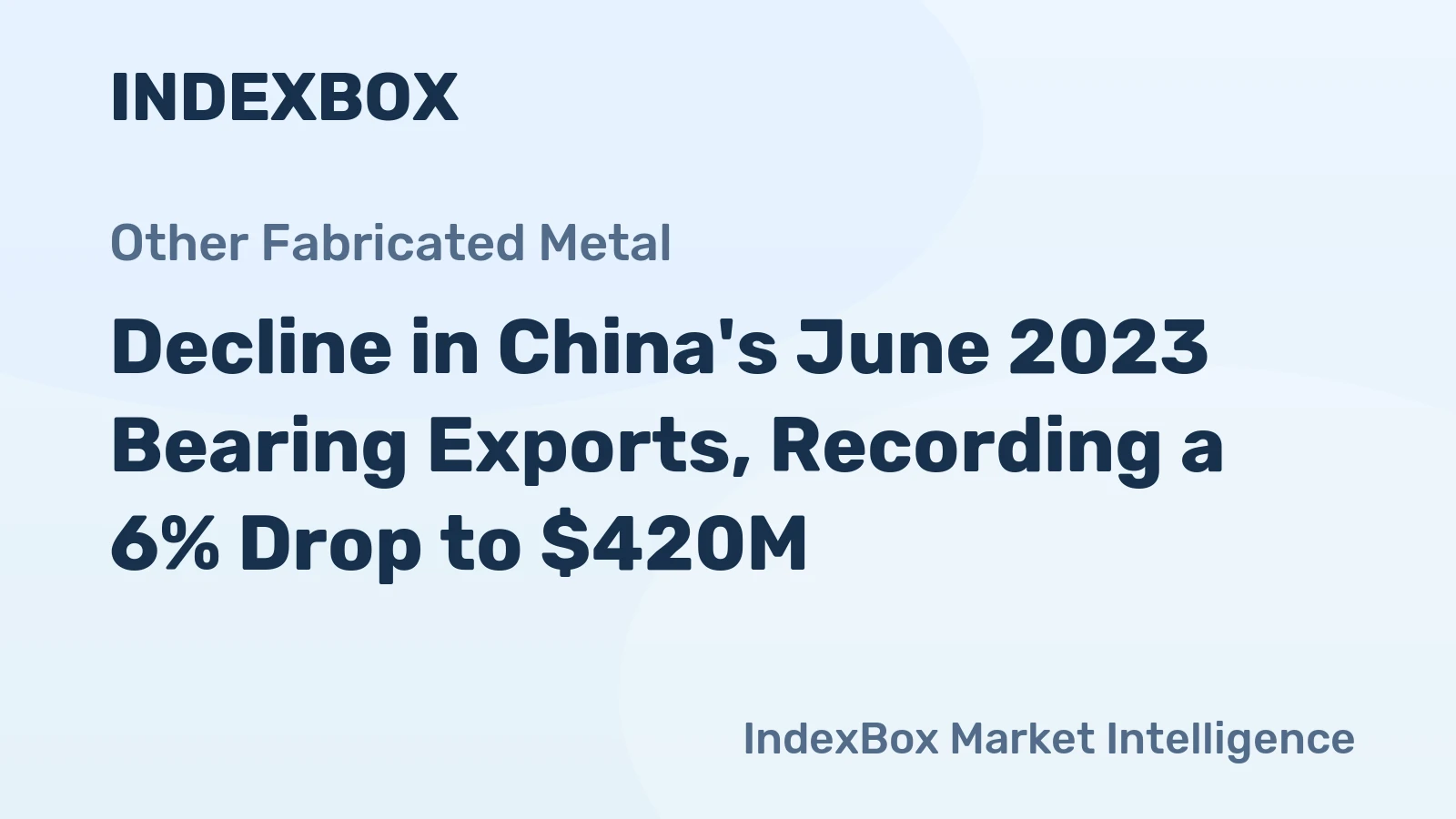 Decline in China's June 2023 Bearing Exports, Recording a 6% Drop to $420M