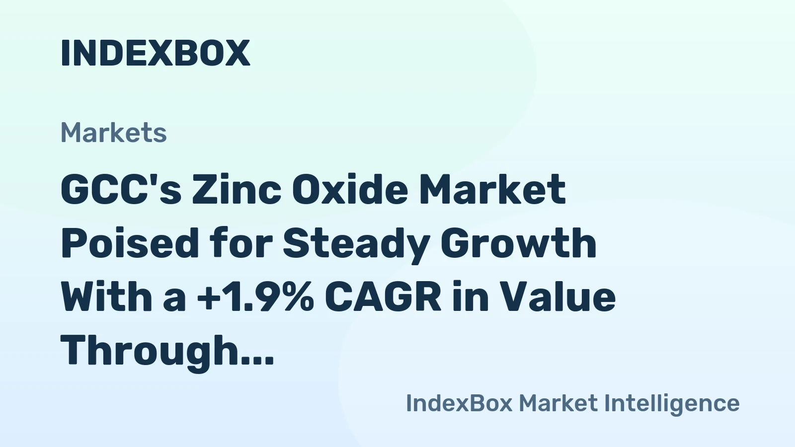 GCC's Zinc Oxide Market Poised for Steady Growth With a +1.9% CAGR in Value Through 2035