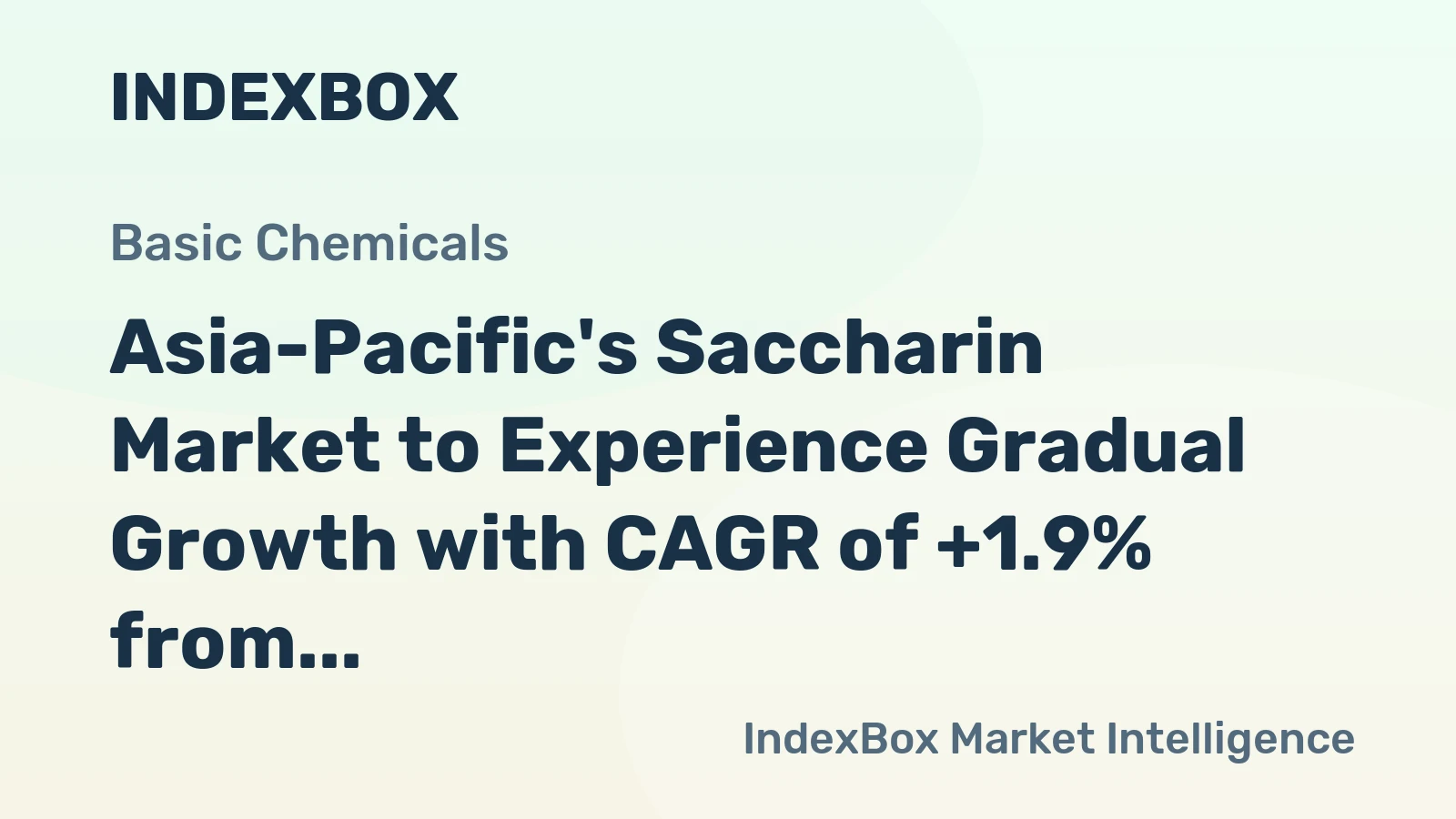 Asia-Pacific's Saccharin Market to Experience Gradual Growth with CAGR of +1.9% from 2024 to 2035