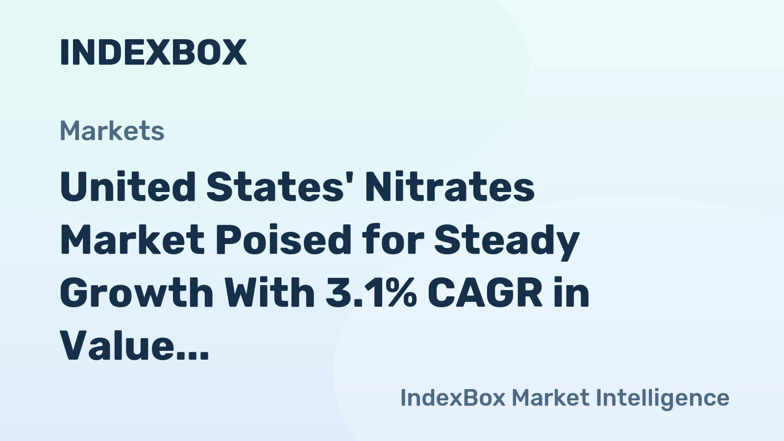 United States' Nitrates Market Poised for Steady Growth With 3.1% CAGR in Value Through 2035