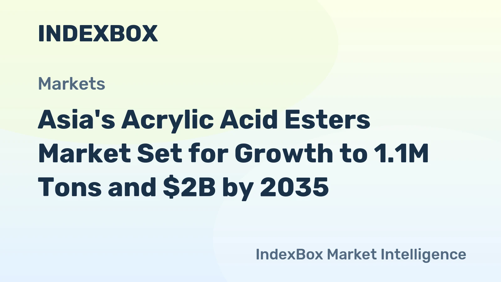 Asia's Acrylic Acid Esters Market Set for Growth to 1.1M Tons and $2B by 2035