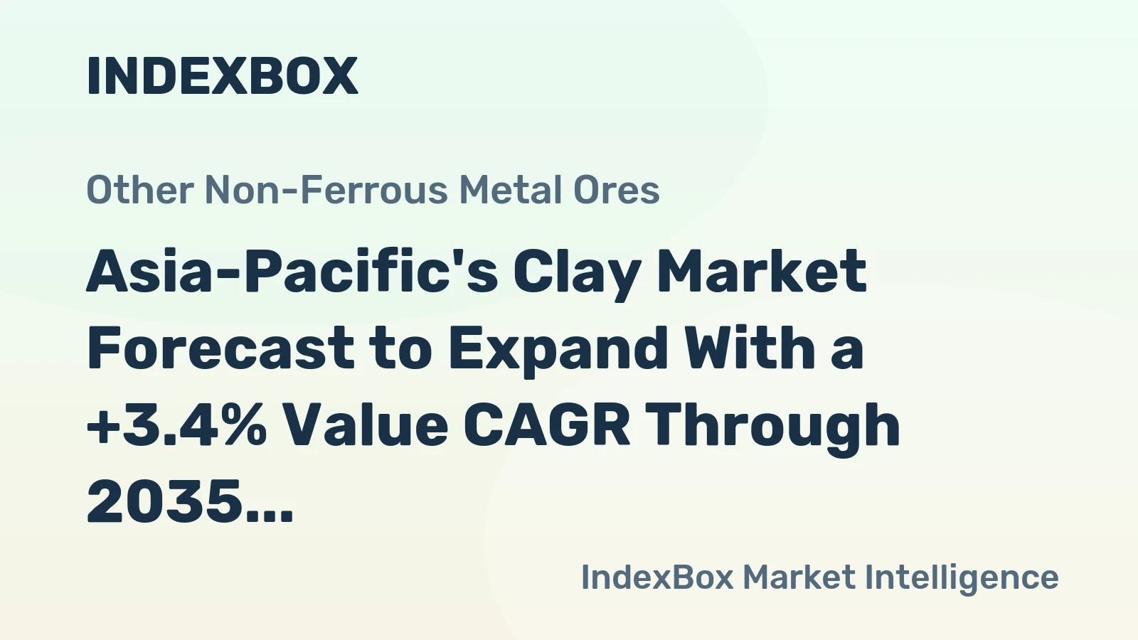 Asia-Pacific's Clay Market Forecast to Expand With a +3.4% Value CAGR Through 2035
