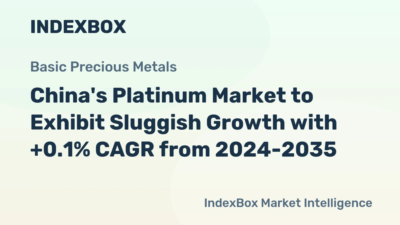 China's Platinum Market to Exhibit Sluggish Growth with +0.1% CAGR from 2024-2035