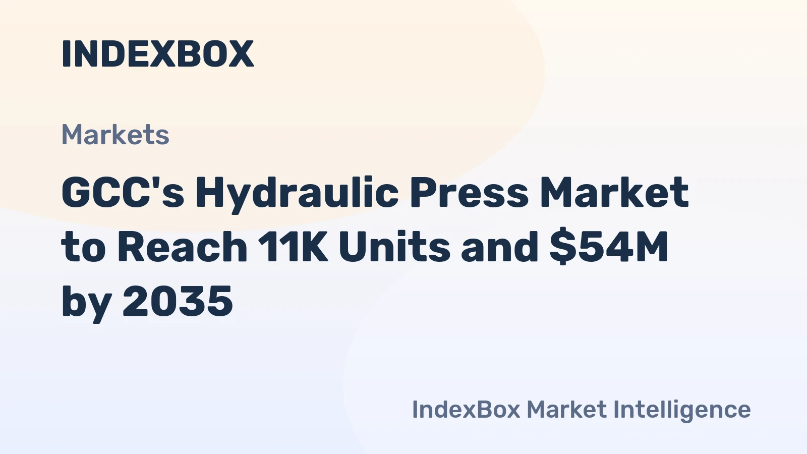 GCC's Hydraulic Press Market to Reach 11K Units and $54M by 2035
