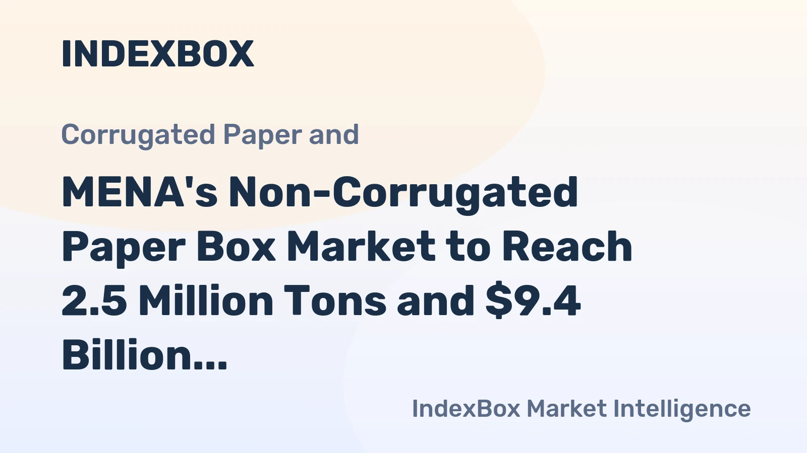 MENA's Non-Corrugated Paper Box Market to Reach 2.5 Million Tons and $9.4 Billion by 2035