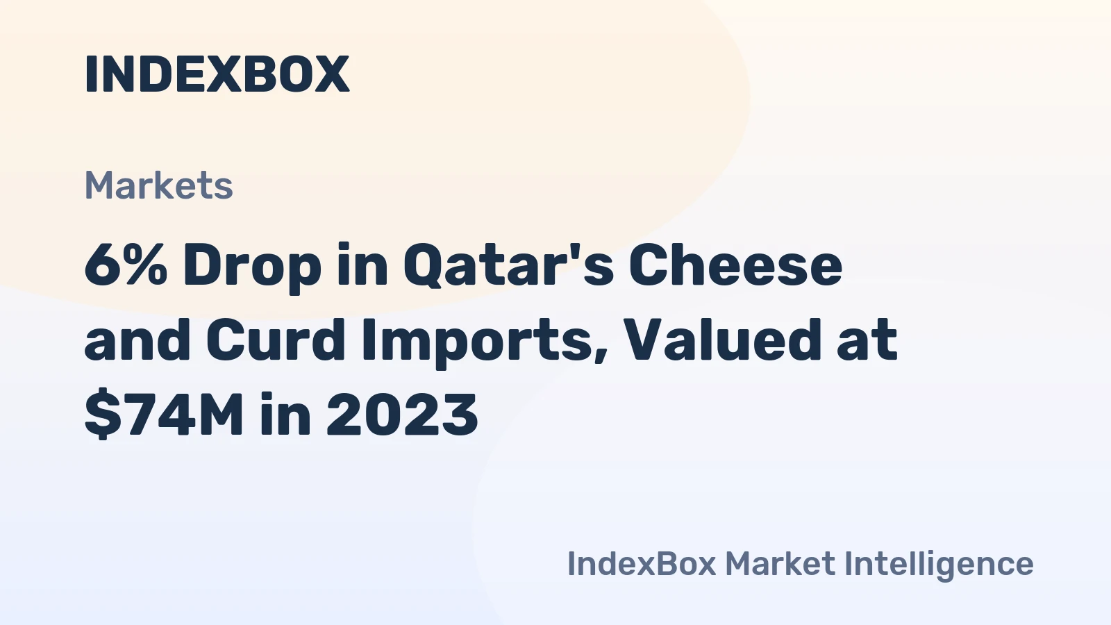 6% Drop in Qatar's Cheese and Curd Imports, Valued at $74M in 2023
