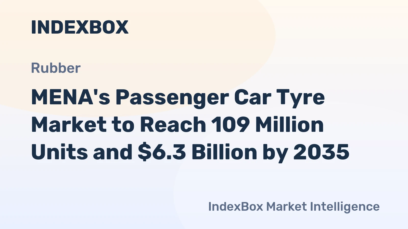 MENA's Passenger Car Tyre Market to Reach 109 Million Units and $6.3 Billion by 2035