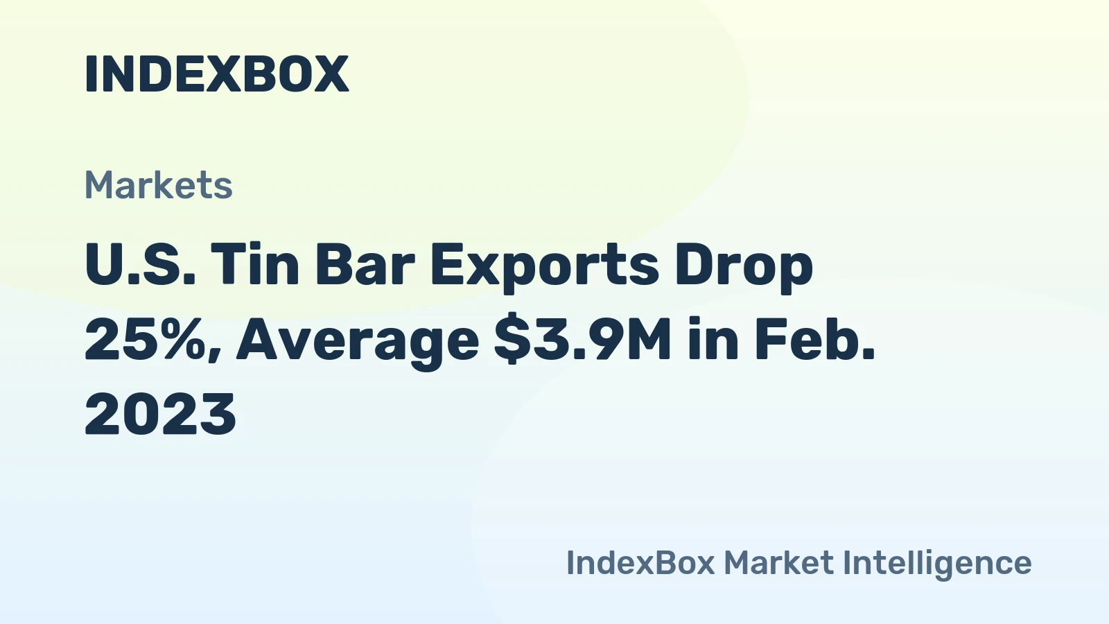 U.S. Tin Bar Exports Drop 25%, Average $3.9M in Feb. 2023