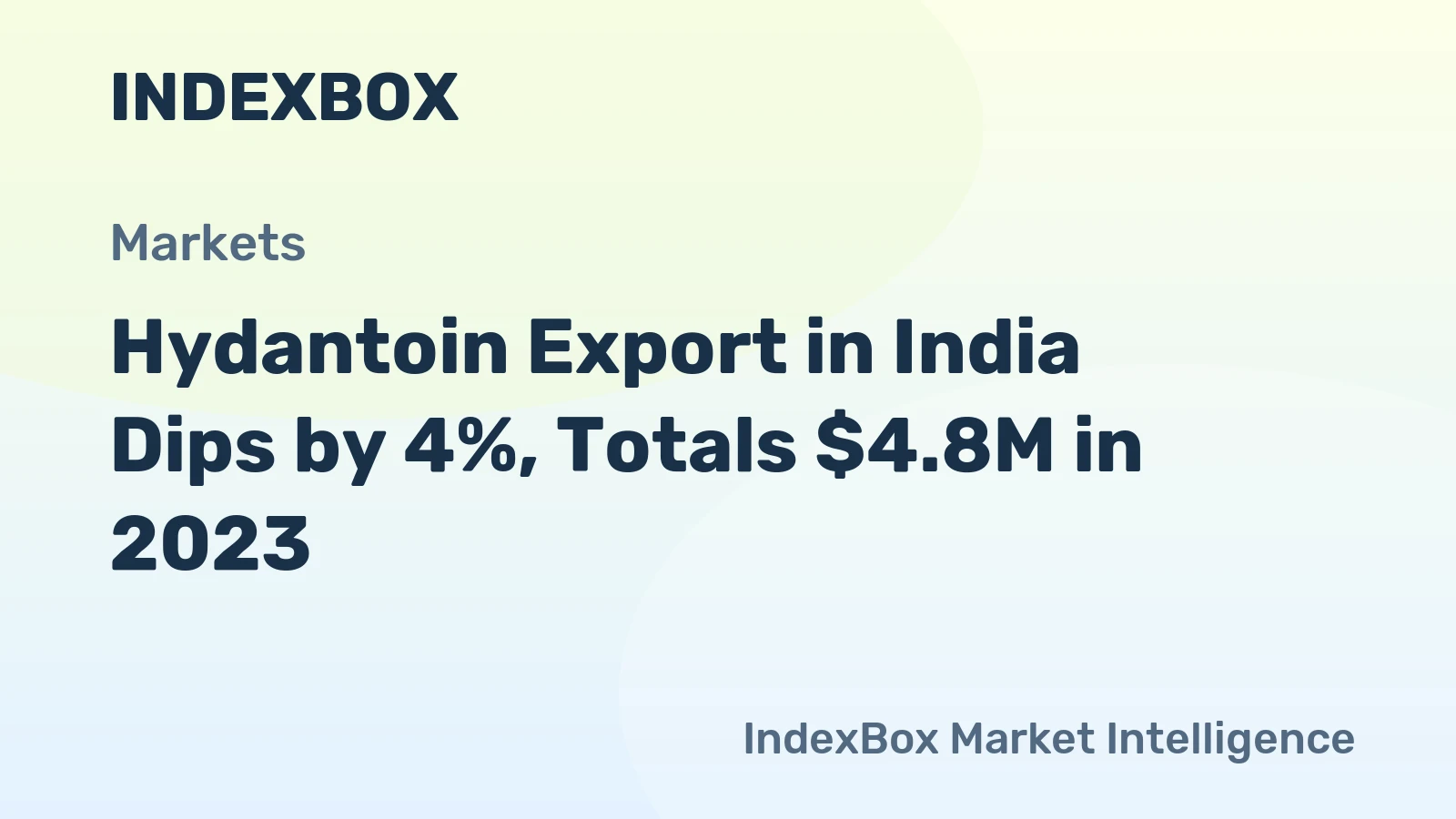 Hydantoin Export in India Dips by 4%, Totals $4.8M in 2023