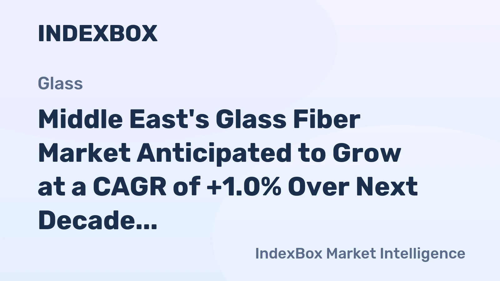 Middle East's Glass Fiber Market Anticipated to Grow at a CAGR of +1.0% Over Next Decade, Reaching $2.1B by 2035