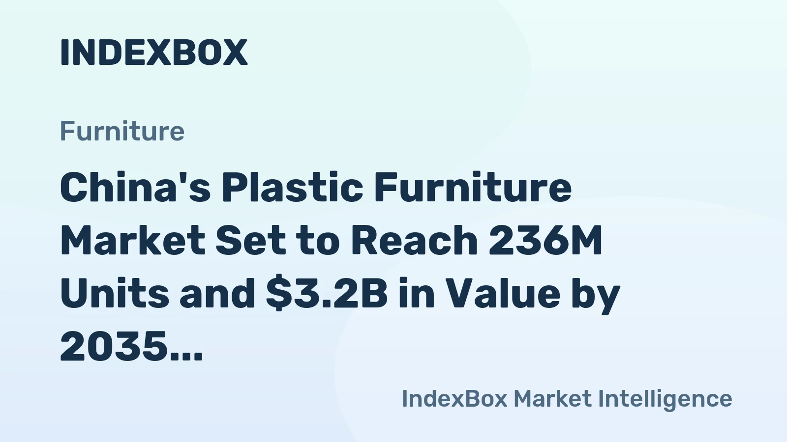 China's Plastic Furniture Market Set to Reach 236M Units and $3.2B in Value by 2035