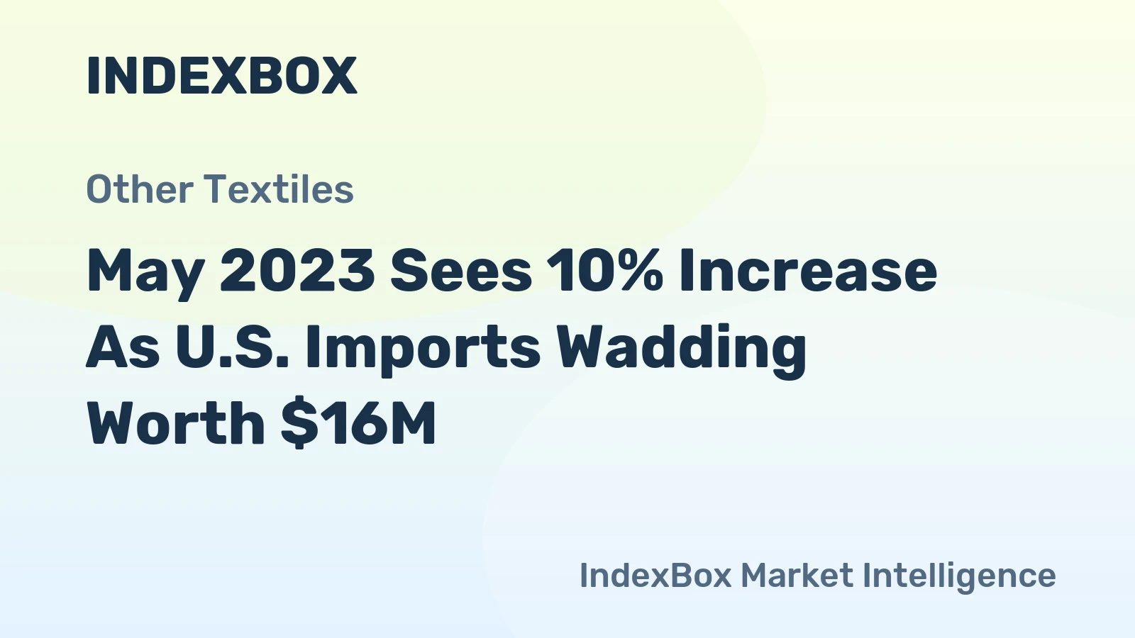May 2023 Sees 10% Increase As U.S. Imports Wadding Worth $16M