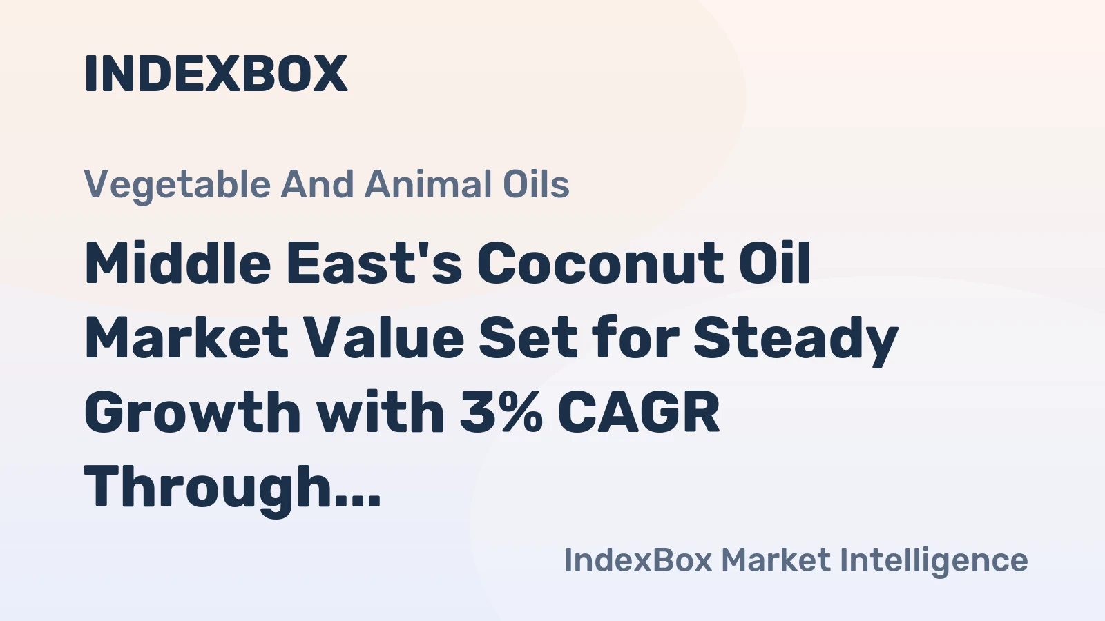 Middle East's Coconut Oil Market Value Set for Steady Growth with 3% CAGR Through 2035