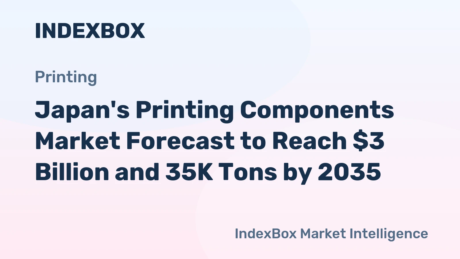 Japan's Printing Components Market Forecast to Reach $3 Billion and 35K Tons by 2035