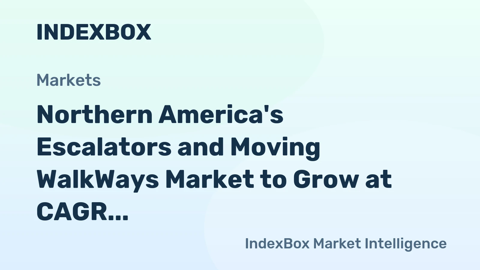 Northern America's Escalators and Moving WalkWays Market to Grow at CAGR of +0.5% Through 2035