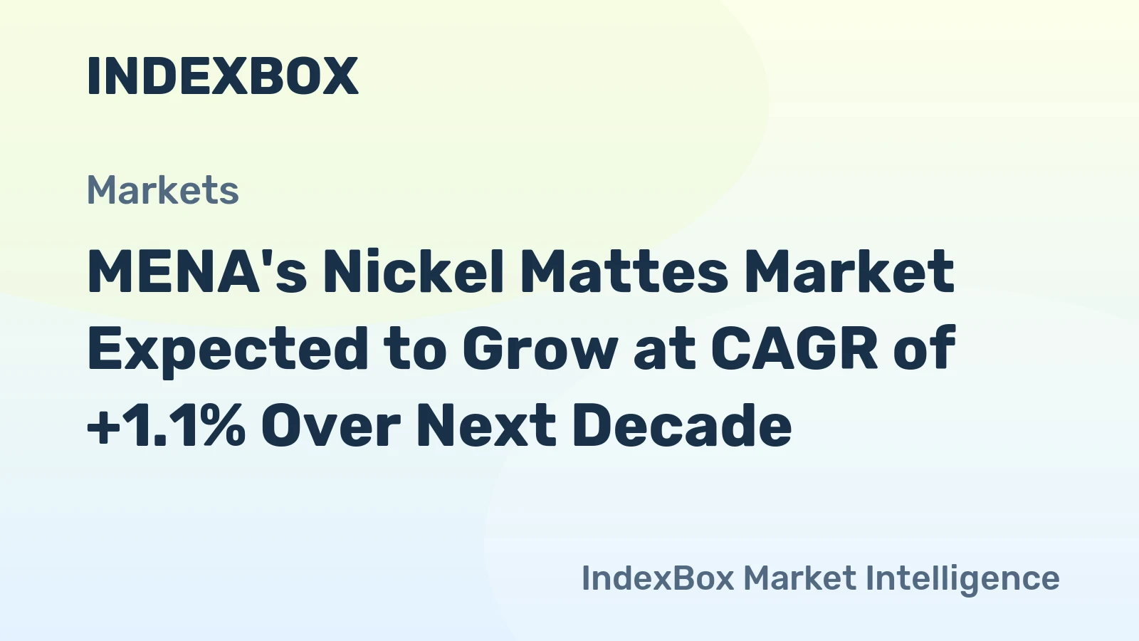 MENA's Nickel Mattes Market Expected to Grow at CAGR of +1.1% Over Next Decade