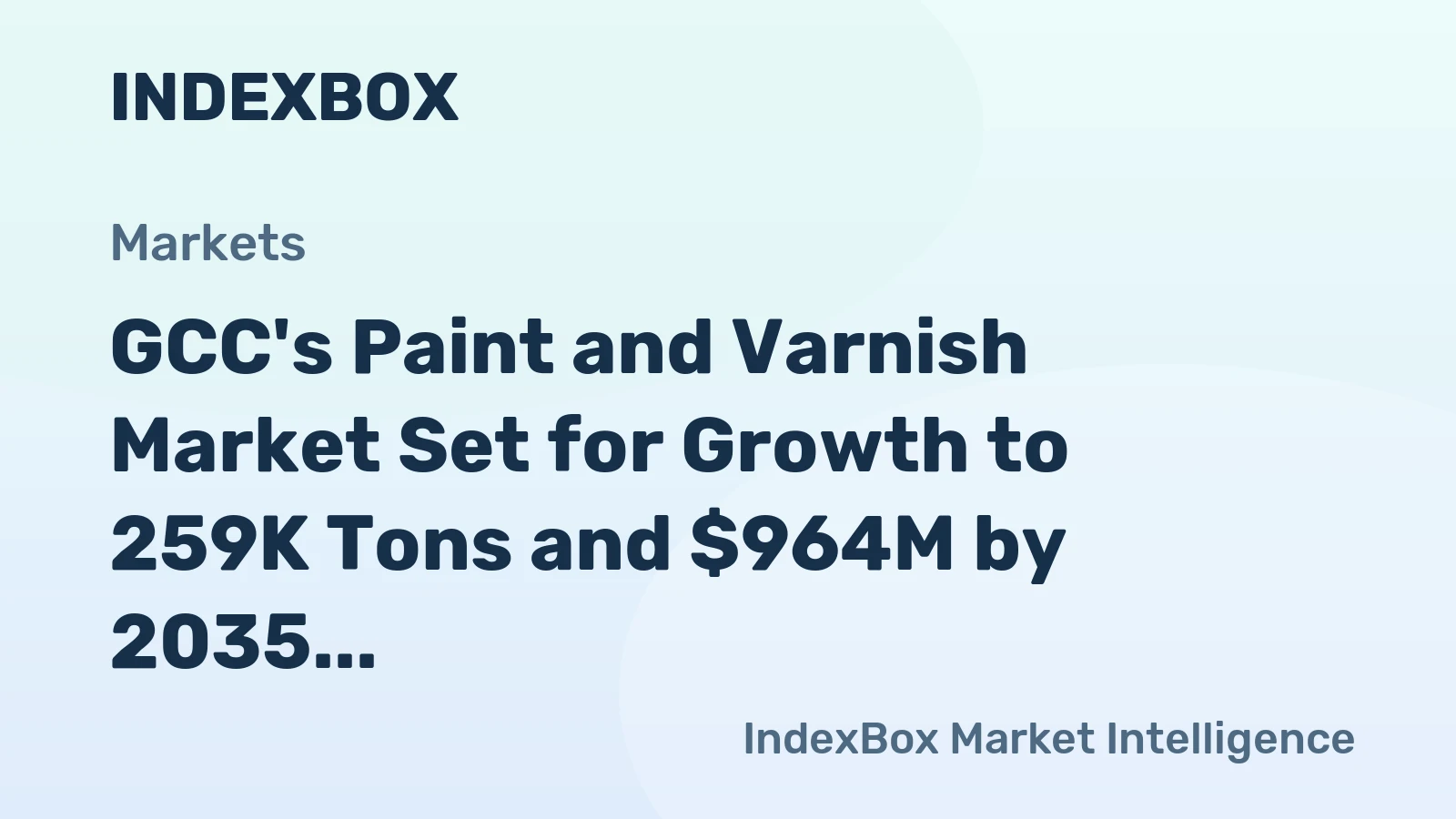 GCC's Paint and Varnish Market Set for Growth to 259K Tons and $964M by 2035