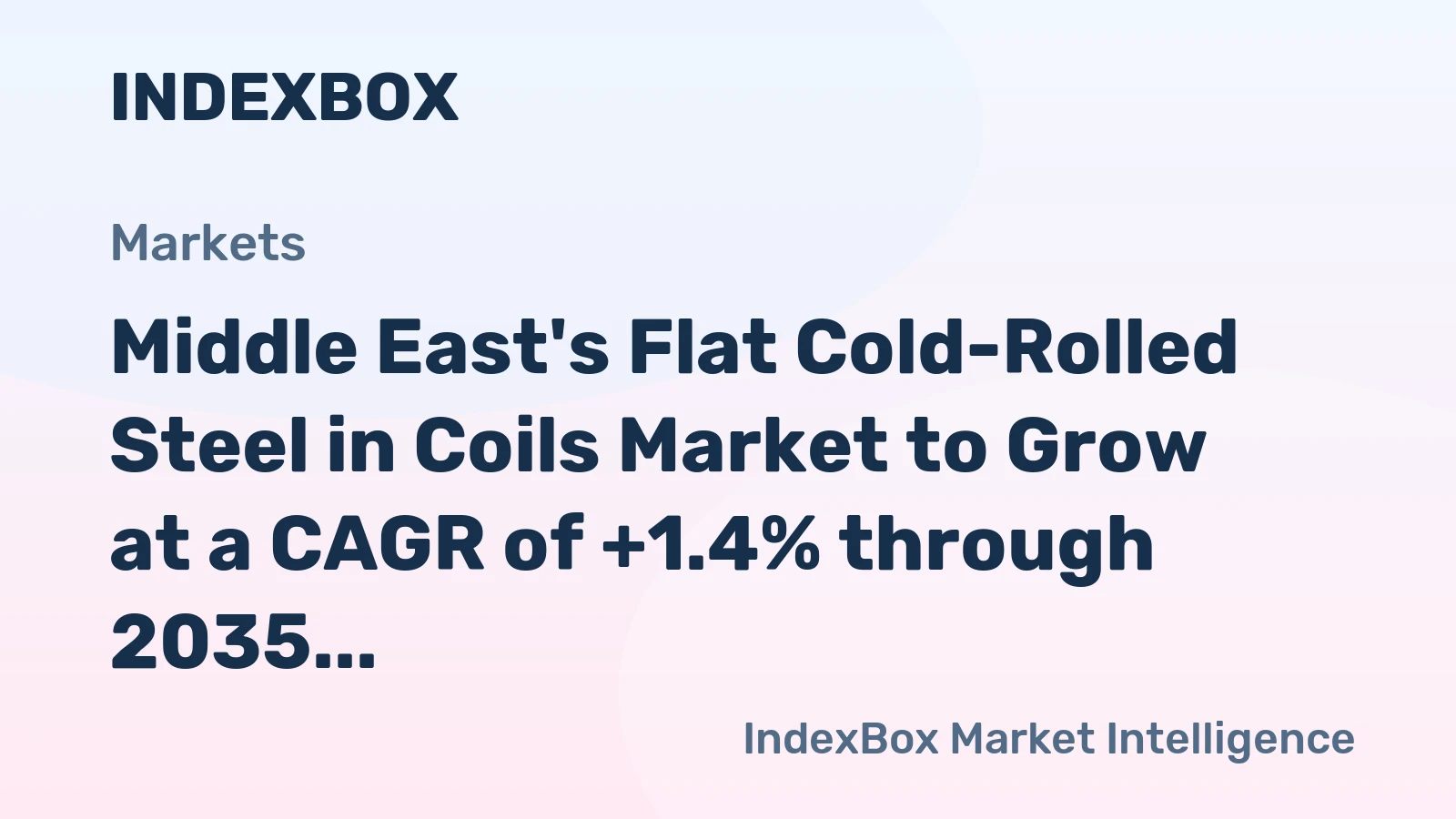 Middle East's Flat Cold-Rolled Steel in Coils Market to Grow at a CAGR of +1.4% through 2035