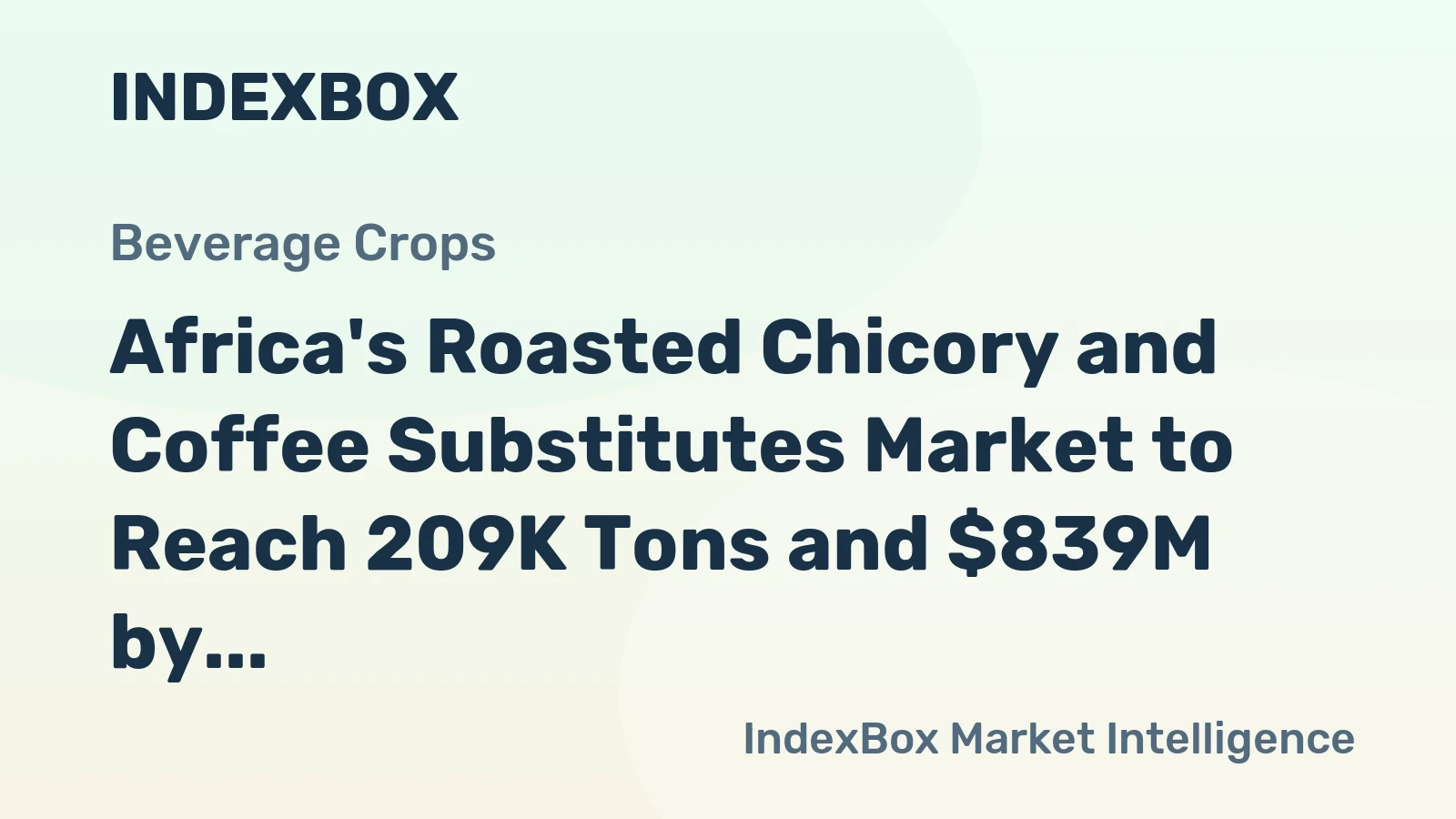 Africa's Roasted Chicory and Coffee Substitutes Market to Reach 209K Tons and $839M by 2035 with +1.0% and +1.2% CAGR