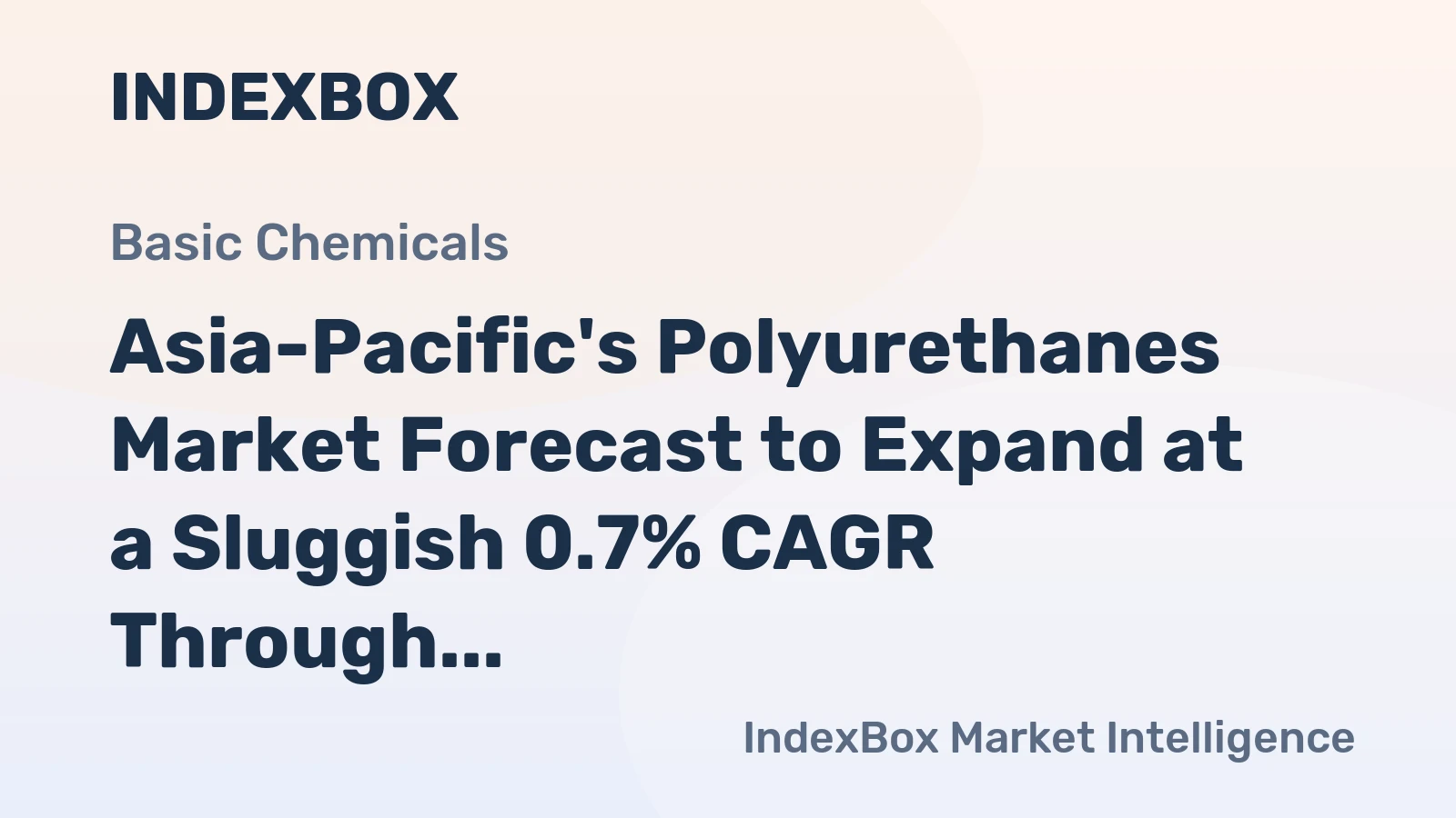 Asia-Pacific's Polyurethanes Market Forecast to Expand at a Sluggish 0.7% CAGR Through 2035