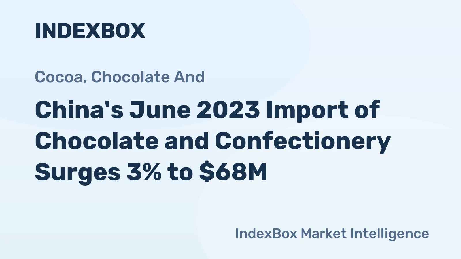 China's June 2023 Import of Chocolate and Confectionery Surges 3% to $68M