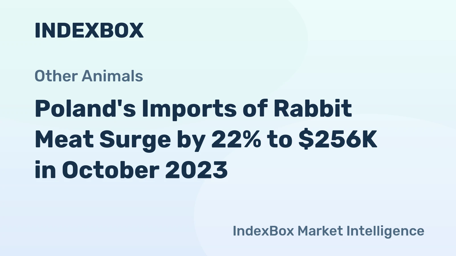 Poland's Imports of Rabbit Meat Surge by 22% to $256K in October 2023